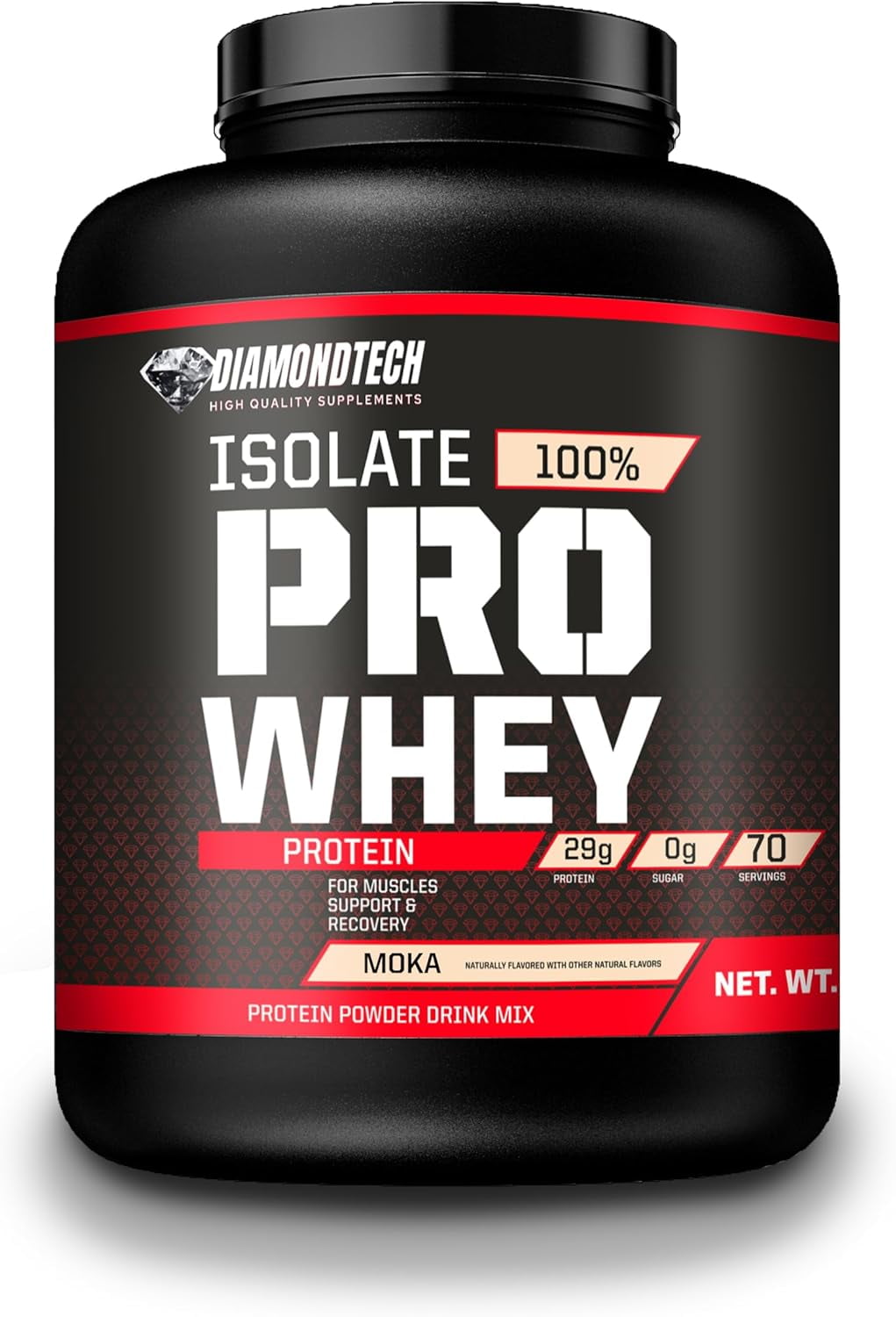 Proteína Pro Whey Isolate 5lbs (2.27kg) 70 servicios Diamondtech MOKA ...