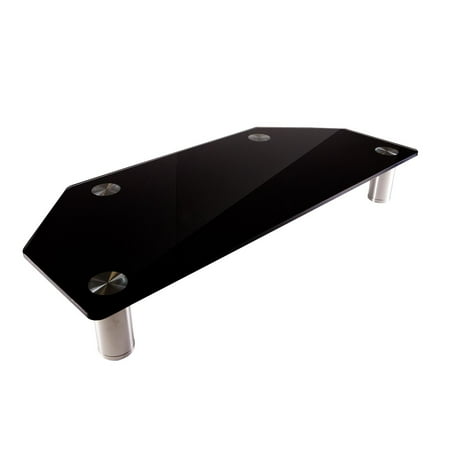 Corner Multimedia Desktop Monitor Stand_ Black Glass - Walmart.ca