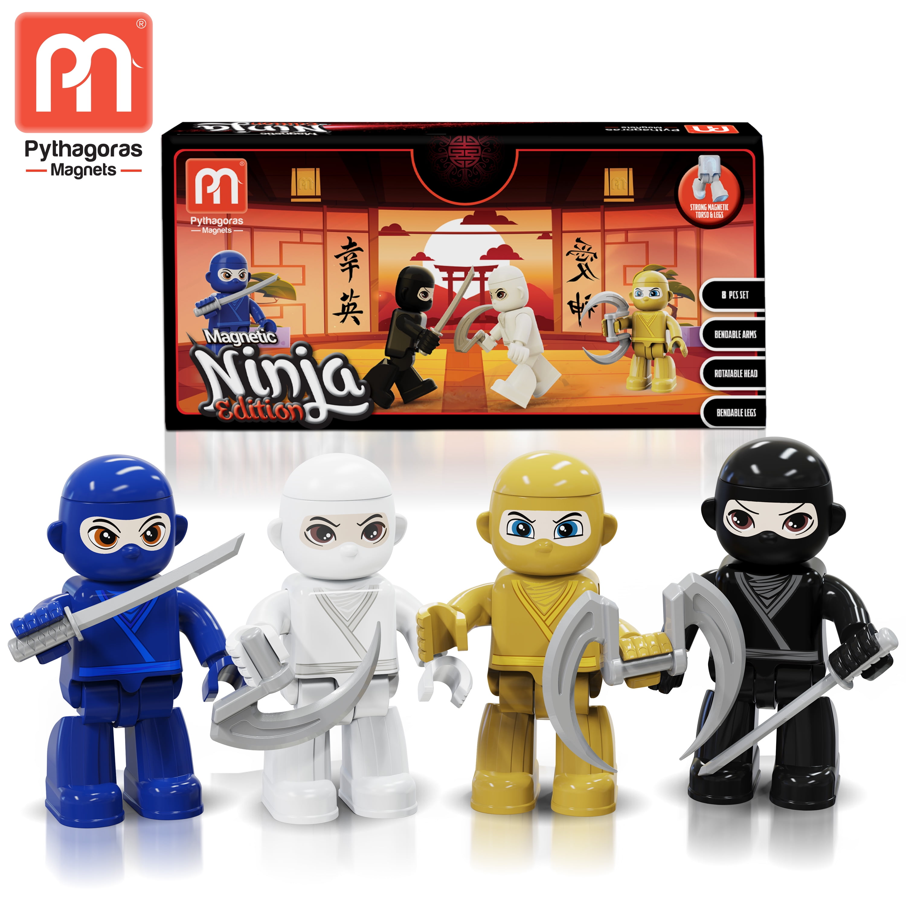 PYTHAGORASMAGNETS Magnets for Kids - Ninja Magnet Toys Play School Set ...