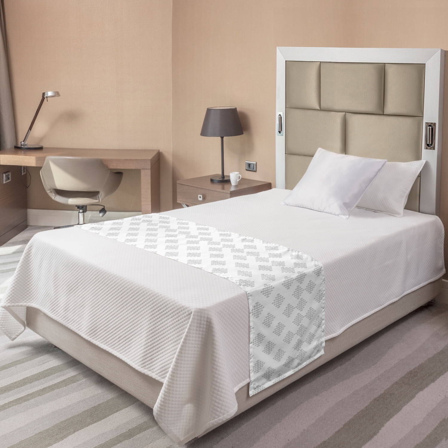 Mosaic Bed Runner, Geometric Shapes Repetition in Contemporary Design ...