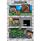 Minecraft - Chibi Chased By Zombies Wall Poster with Push Pins, 14.725 ...