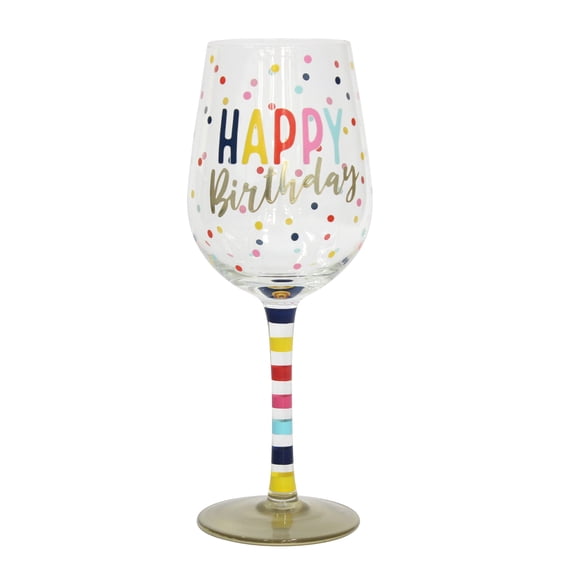 Happy Birthday Wine Glasses 4889