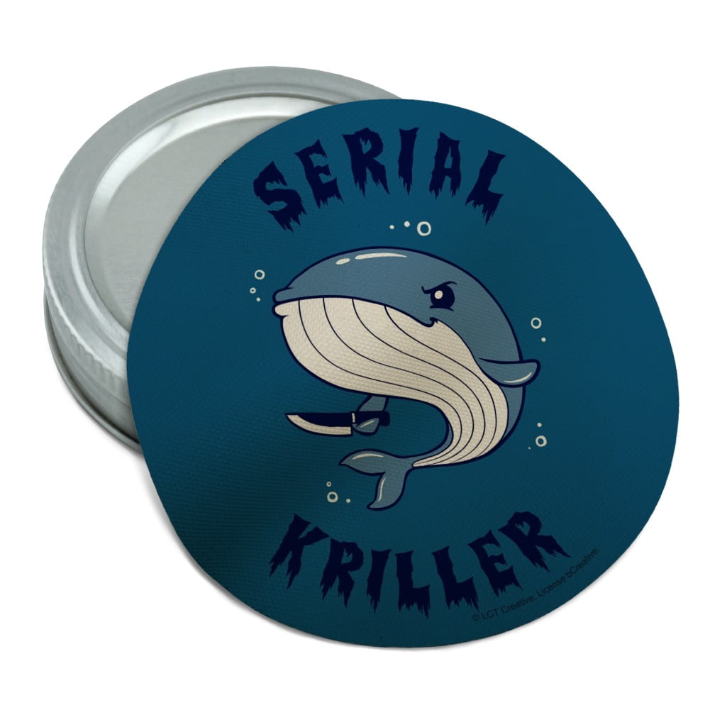 Serial Kriller Whale Killer Funny Humor Round Rubber Non-Slip Jar ...