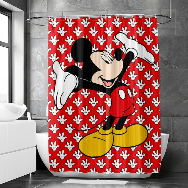 Disney Mickey And Minnie Mickey Mouse Nature Shower Curtain Waterproof