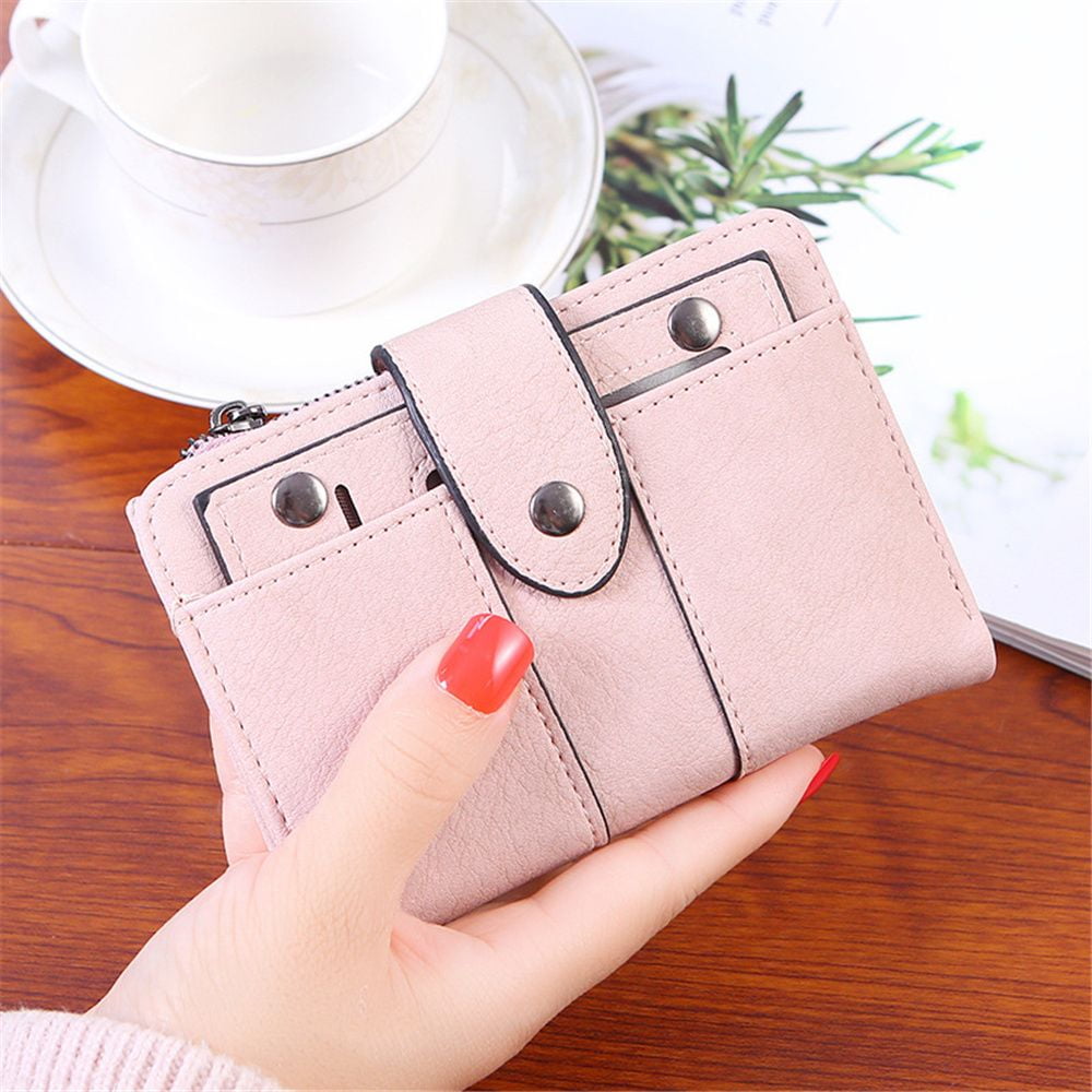 Aousthop Women's Small Bifold Leather Wallet with Coin Pocket Card ...