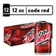 Mountain Dew Code Red Cherry Flavored Soda Pop, 12 fl oz, 12 Pack Cans ...