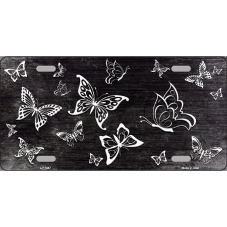 Black White Butterfly Print Oil Rubbed Metal License Plate | Walmart Canada