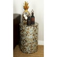 DecMode Contemporary Opalescent Mussel Shells Accent Table, 14"W x 14"L ...