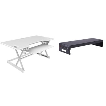 Kantek Desktop Riser Workstation Sit To Stand White, White - Walmart.com