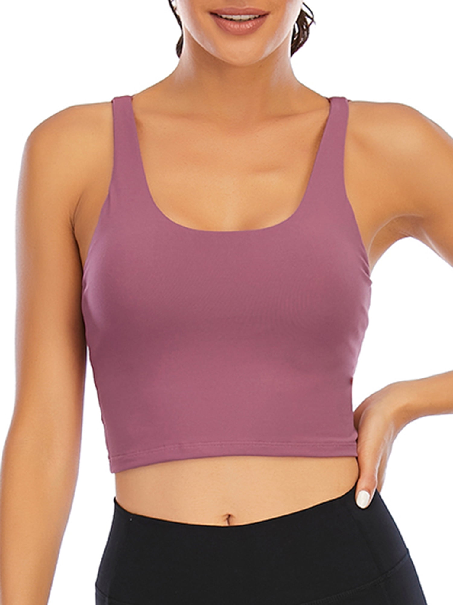 SAYFUT Women's Sports Bra With Removable Padded, Push Up Sports Bra ...