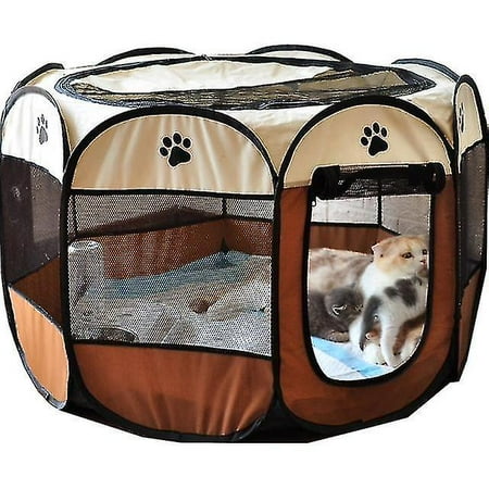 Zkportable Folding Pet Octagonal Cage For Cat Tent Playpen Puppy Kennel ...