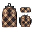 3pcs Casual Daypack 17 Inch Backpack Set Bookbag+Pencil Case+Lunch Bag ...