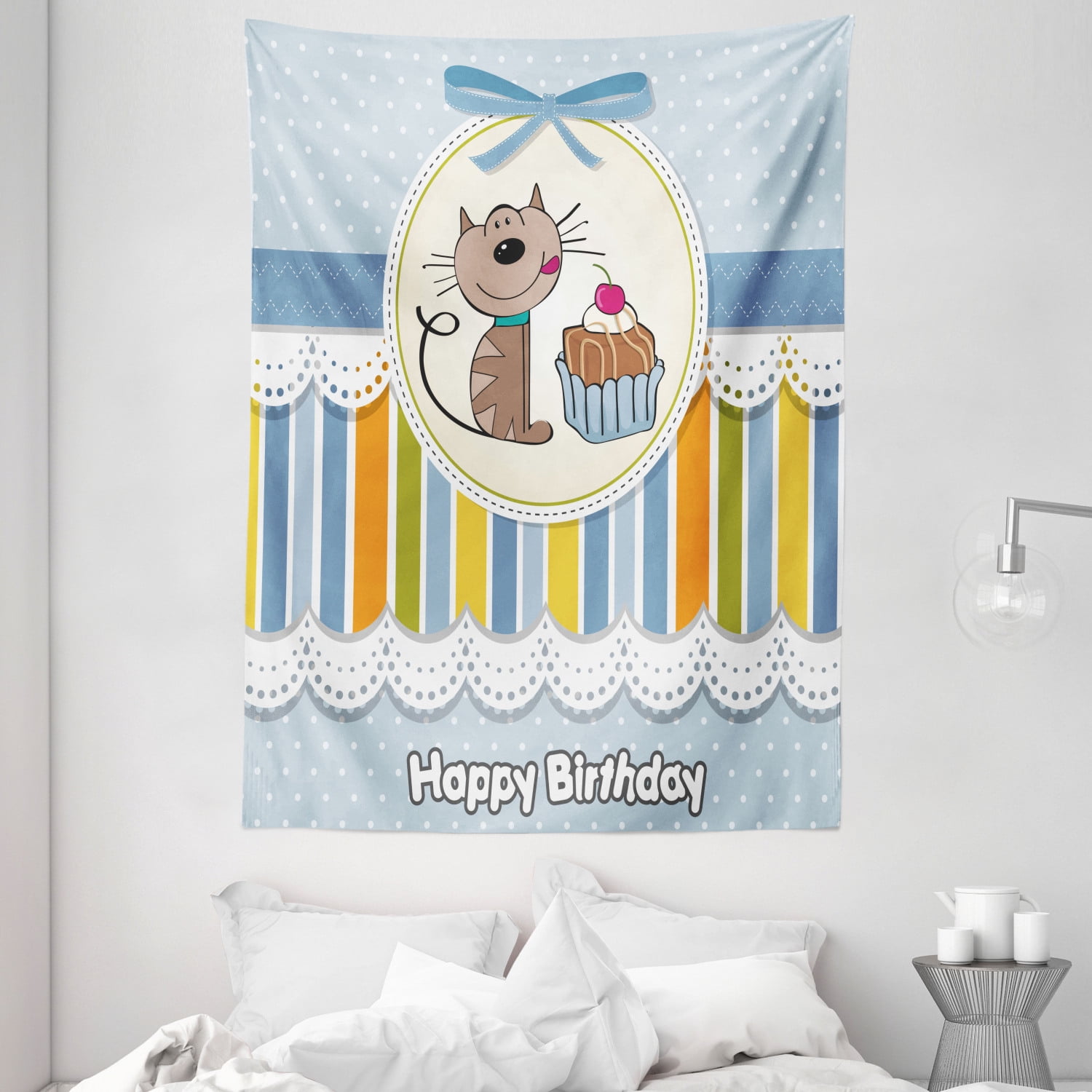 Birthday Decorations for Kids Tapestry, Present Wrap Like Image ...