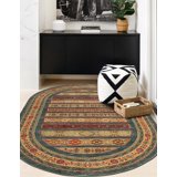 Unique Loom Fars Collection Area Rug - Pasadena (4' x 6' Oval Blue ...