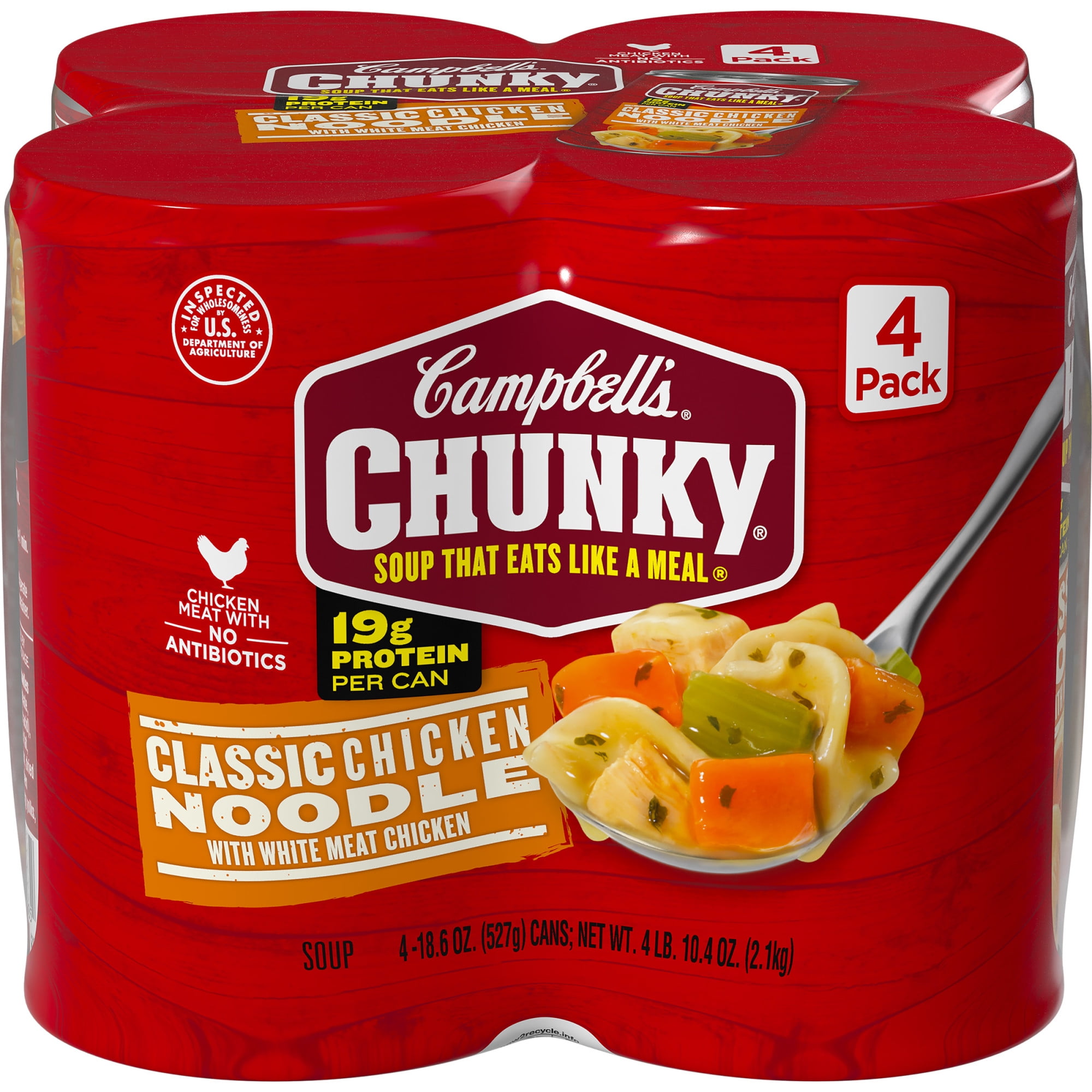 (4 Pack) Campbell's Chunky Soup, Ready to Serve Chicken Noodle Soup, 18 ...