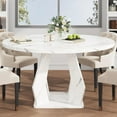 MUER Round Marble Dining Table,Dinner Tables for Kitchen 4-6,47 Inch ...
