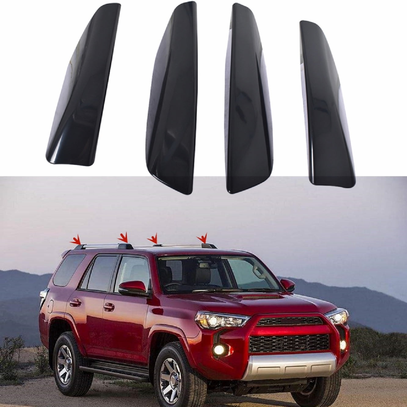 Roof Rack Rail End Cover Shell Compatible with Toyota 4Runner N210 2003 ...