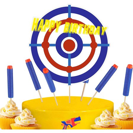 13 Pieces Happy Birthday Cupcake Toppers Target Cake Toppers War Cake ...