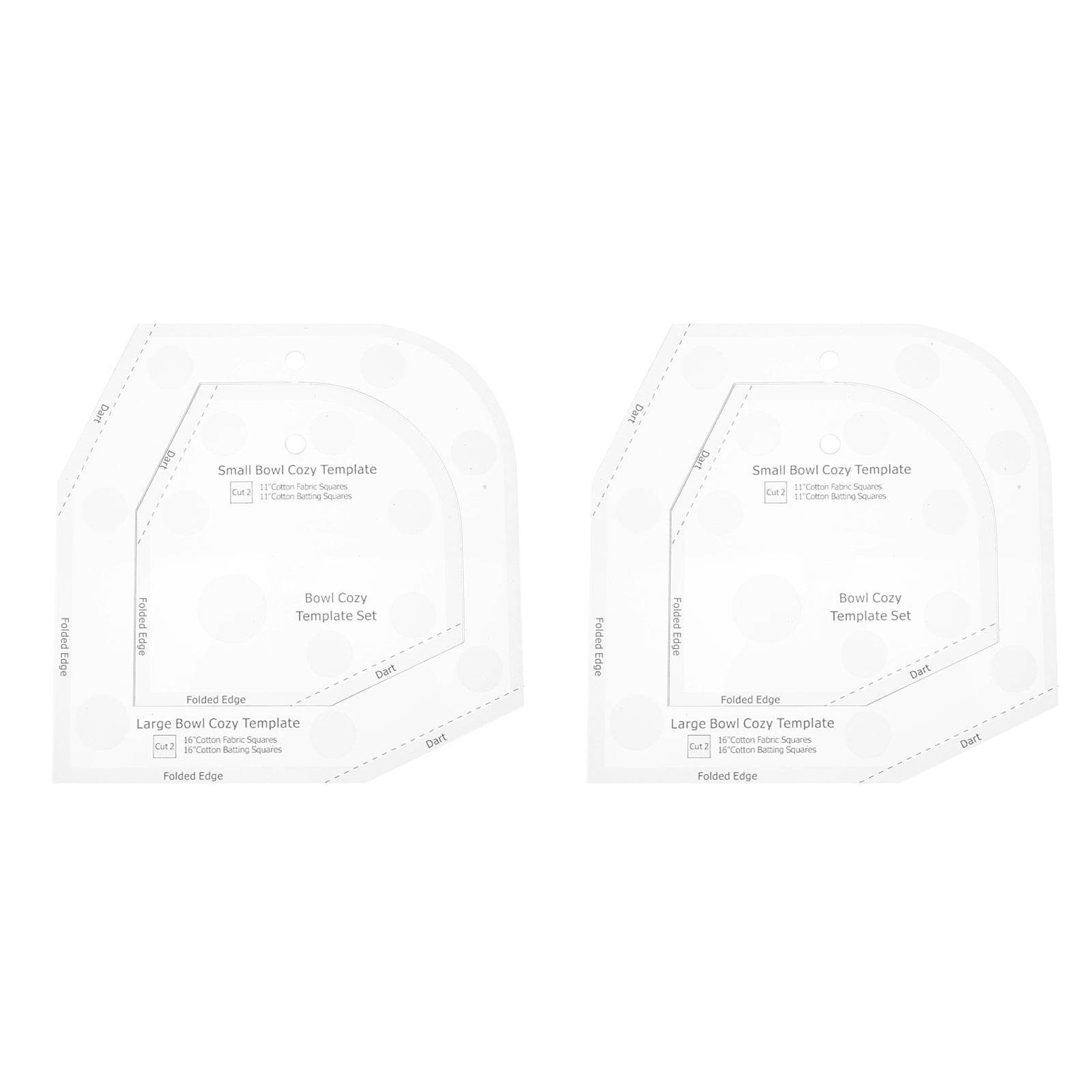 Bowl Template Cozy Sewing Templates Acrylic Pattern Wrap Quilting ...