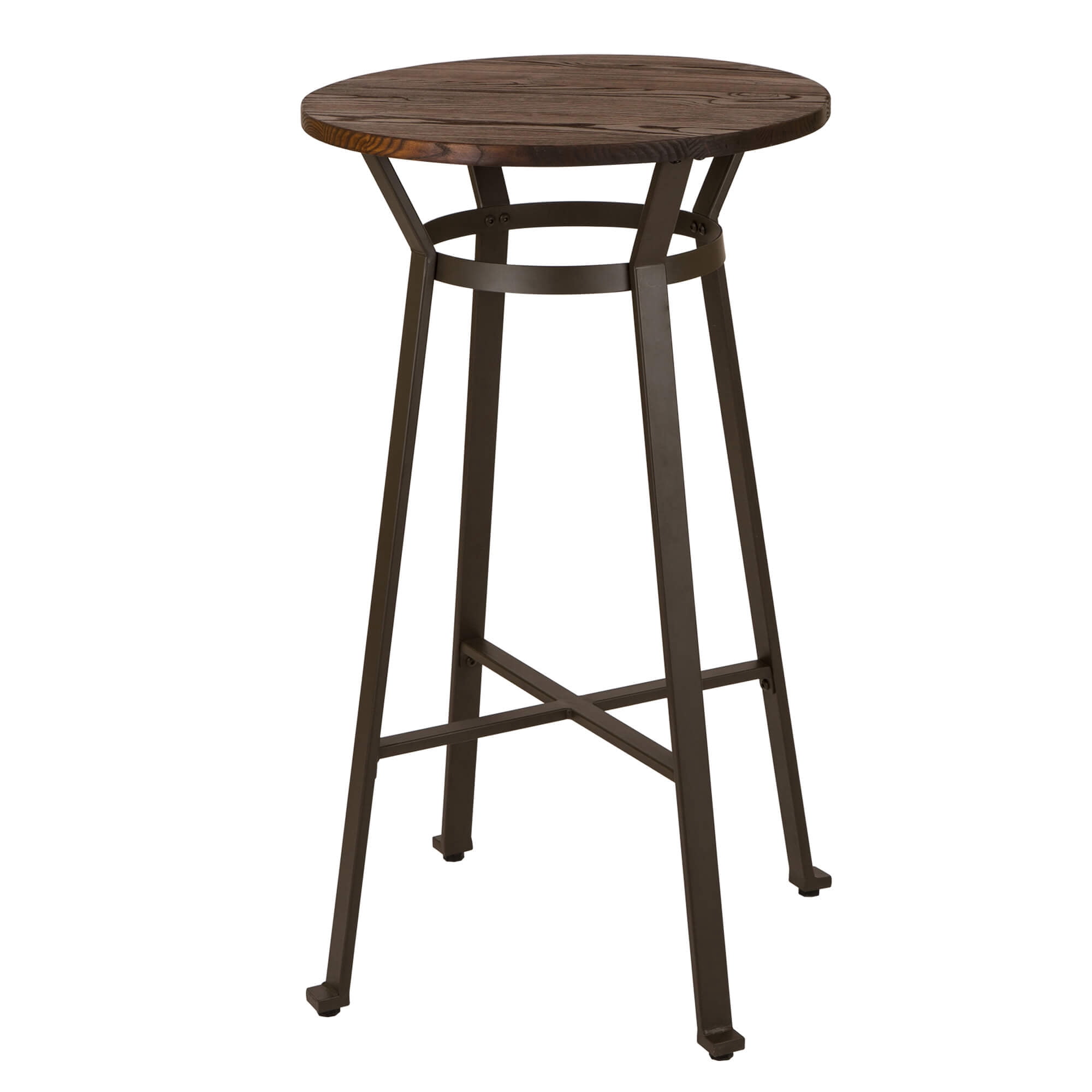 Glitzhome 41" Height Industrial Steel Bar Table With Wood Top - Walmart.com