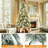 Uforic 7.5ft Pre-Lit Flocked Natural Drooping Pampas Christmas Tree ...