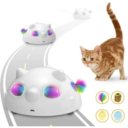 Interactive Cat Toy,Low Noise Electronic Cat Toys with 900 Mah ...