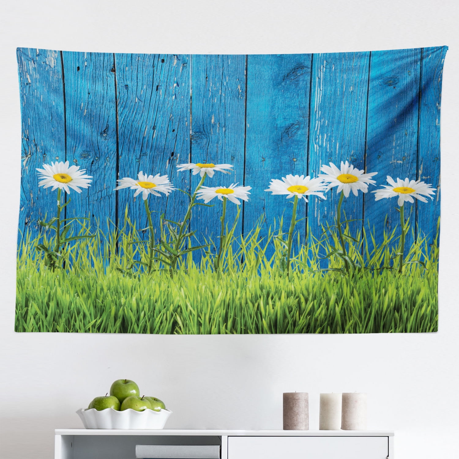 Flower Tapestry, Pattern of Various Vase Flowers Petunia Botanic Wild ...