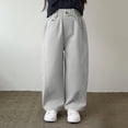 BaoFuBaoMei Toddler Girls Twill Pants with Pockets Solid Wide Leg Pants ...