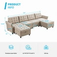 BALUS Large Soft Linen Couch, Convertible U-Shaped Sectional Sofa with ...