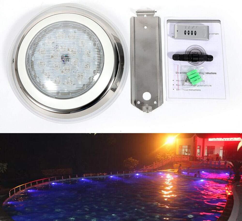 MONIPA 54W RGB Color-Change LED Lights Swimming Pool Light Underwater Spa Waterproof Lamp+Remote ...