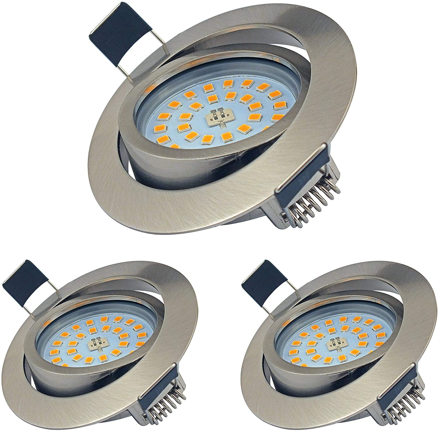 3 Focos empotrables LED regulables, 5W blanco cálido 3000K, 550LM ...