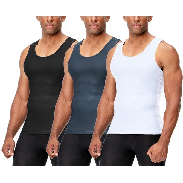 DEVOPS 3 Pack Men's Muscle Dri Fit Compression Tank Top - Walmart.com