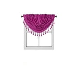Set of 5 piece 2 panels R64 and 3 matching waterfall valances HOT PINK ...