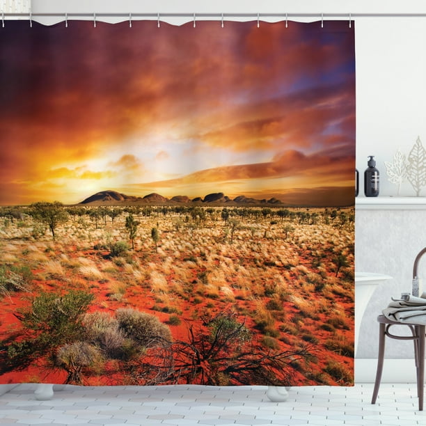 Desert Shower Curtain, Sunset over Central Australian Landscape Dreamy ...