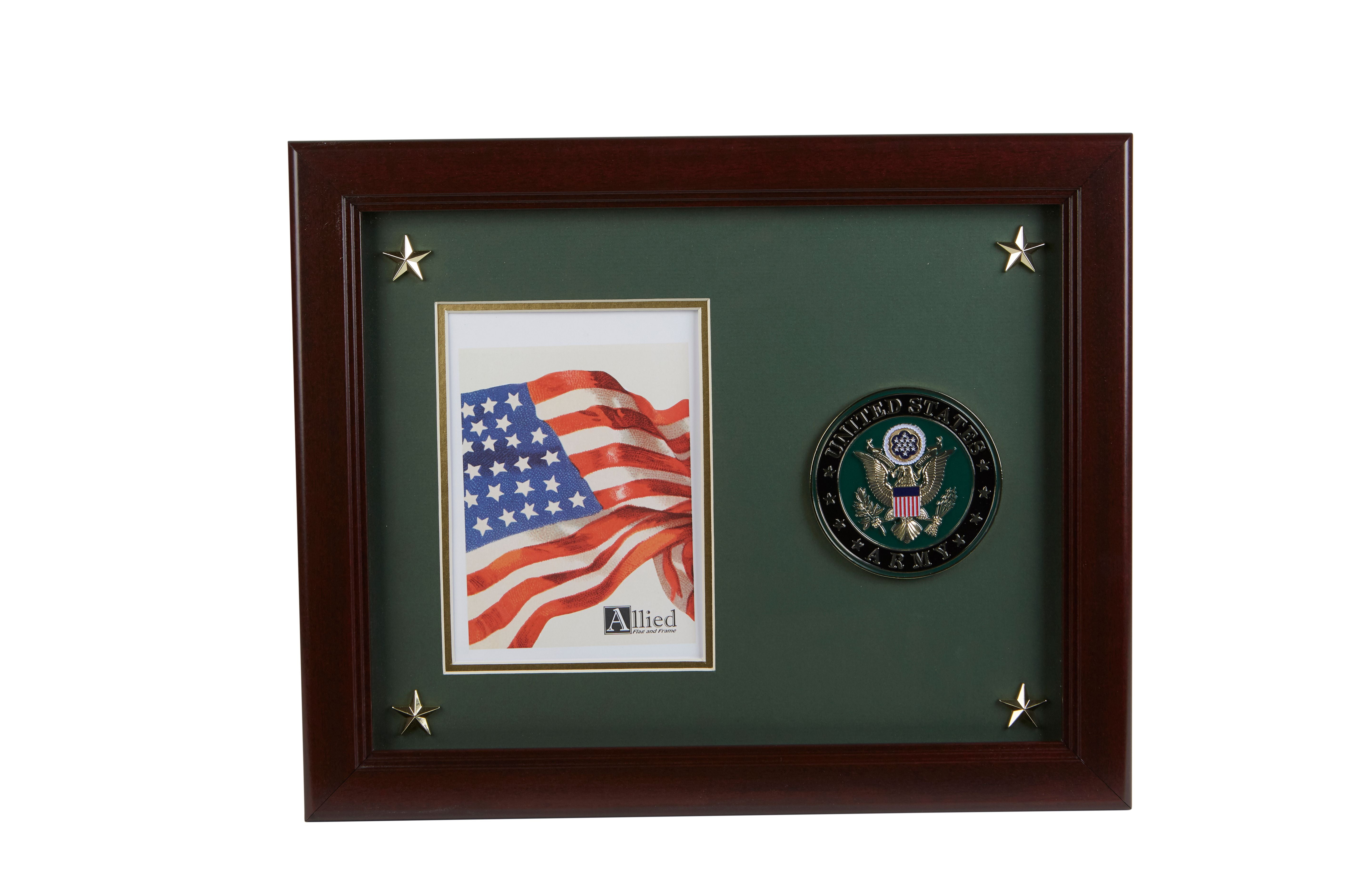 Allied Frame US Army Medallion Portrait Picture Frame with Stars - 5 x ...