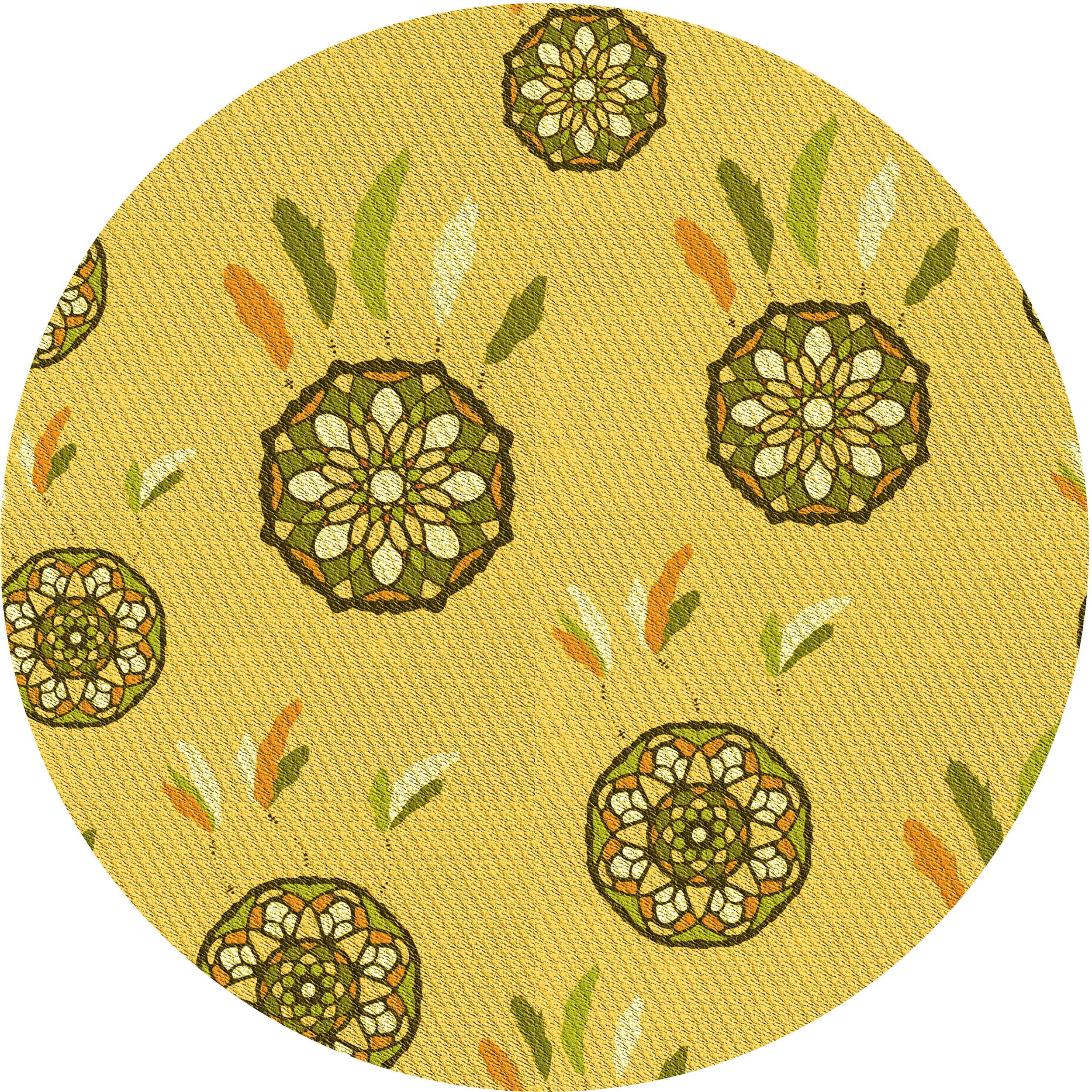 Ahgly Company Indoor Round Patterned Rubber Ducky Yellow Area Rugs, 8 ...