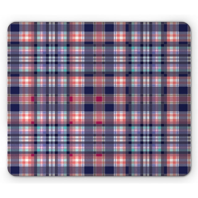 Checkered Mouse Pad, Pink and Blue Colored Repeating Pattern with ...