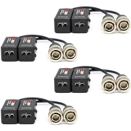 4 Pairs 4K 8MP/1080P HD Passive Video Balun Connectors, HD CCTV BNC ...