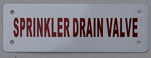 Sprinkler Drain Valve Sign (White, Reflective !!, Aluminium 2X6)(ref ...