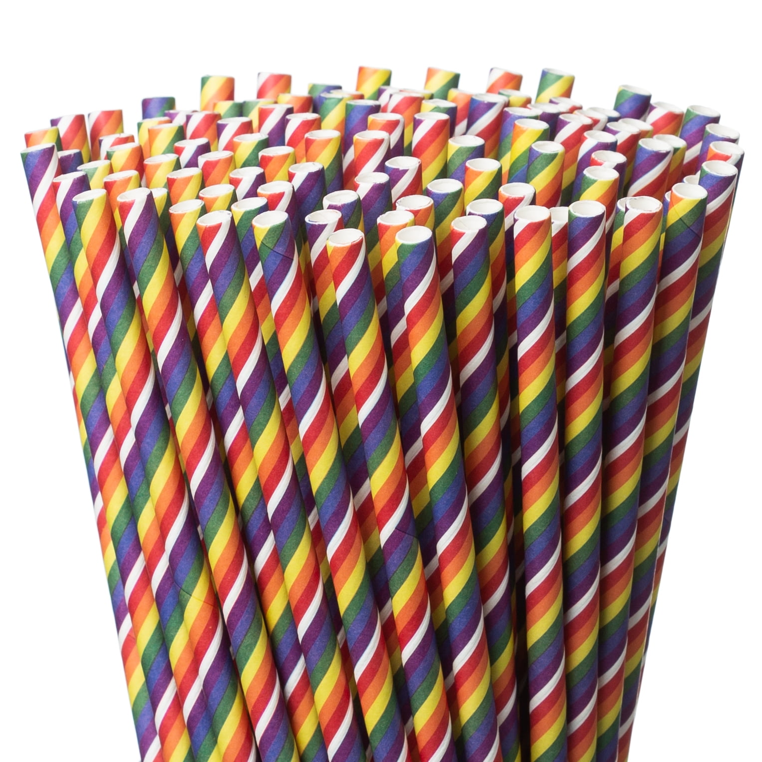 Original Rainbow Paper Straws – 12+ Hours Durable Biodegradable ...