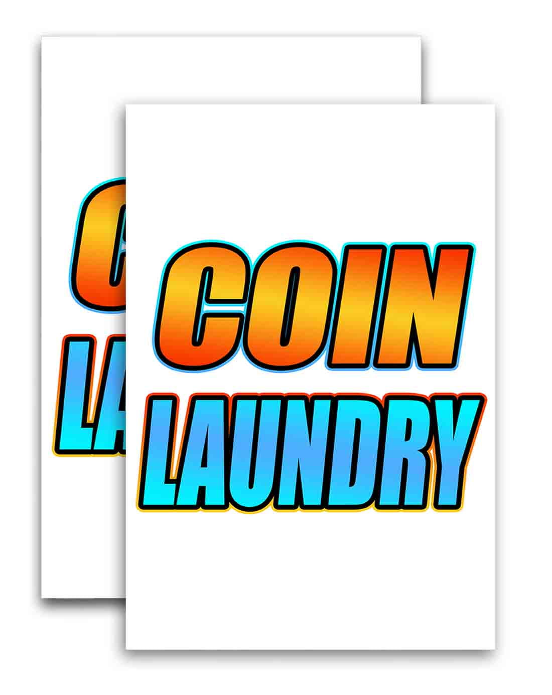 Coin Laundry (24" X 36") Vinyl Decal Only (Pack of 2) |Sign|Sticker ...