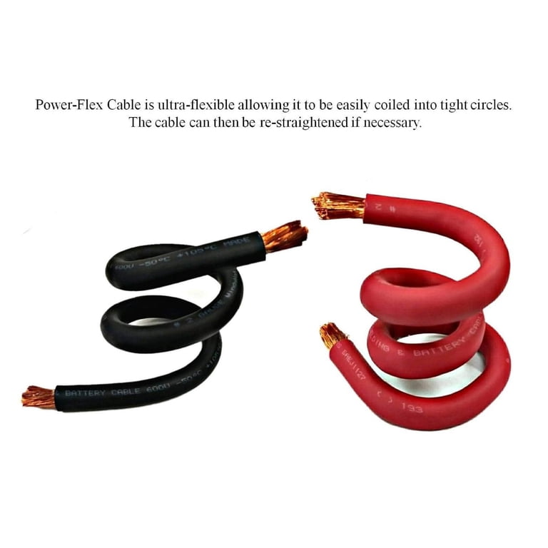 2 Awg Battery Cable WNI 2 Gauge 20ft Red Welding Cable - Ultra Flexible ...