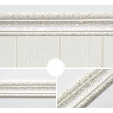 90"x 3" Self Adhesive Flexible Foam Molding Trim, 3D Sticky Decorative ...