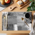 Abstract Art Cotton Linen Placemats Set of 4, Gray White Mottled Color ...