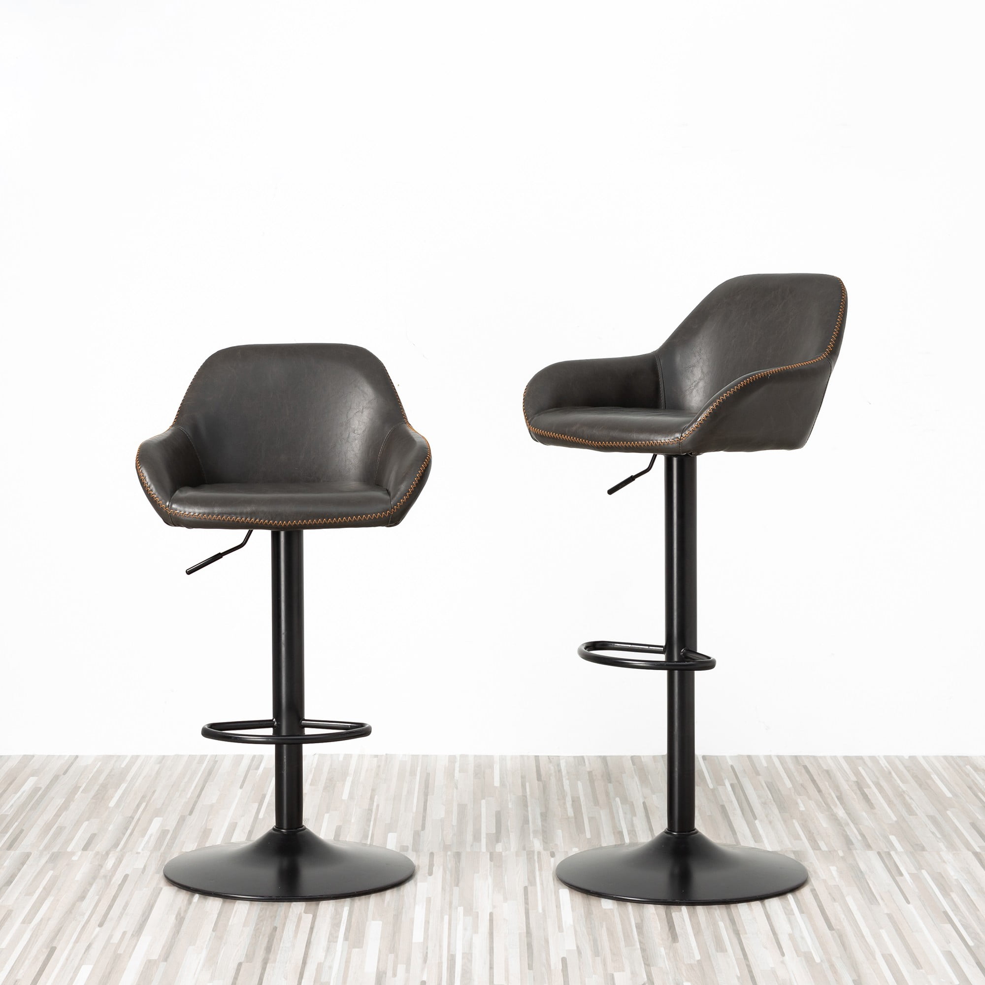 Glitzhome Adjustable Counter Height Swivel Bar Stools with Soft Low ...