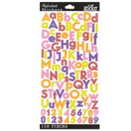 Sticko Small Red Metallic Funhouse Script Alphabet Stickers, 89 Pieces ...