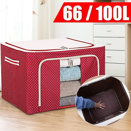 60/100L Foldable Storage Box Waterproof Oxford Cloth Steel Storage Box ...