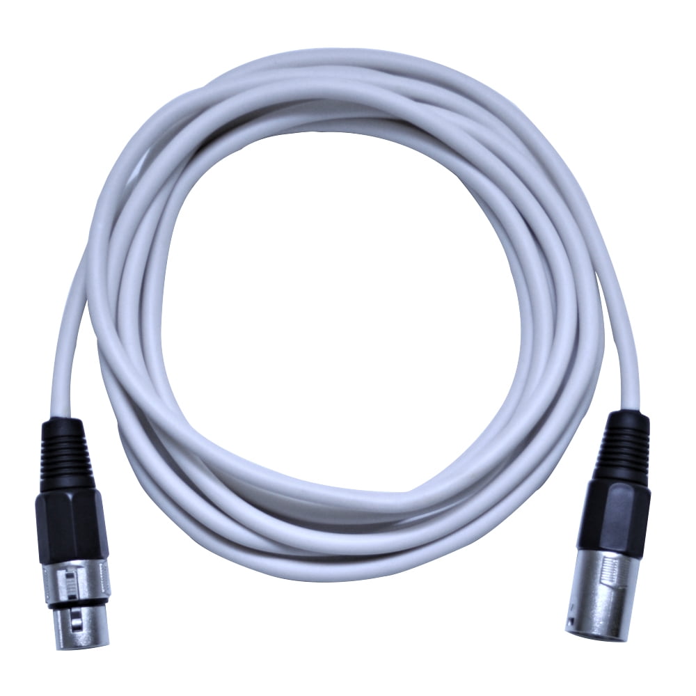 Seismic Audio 10 Foot White XLR to XLR Patch Cable - 10' XLR Patch Cord ...