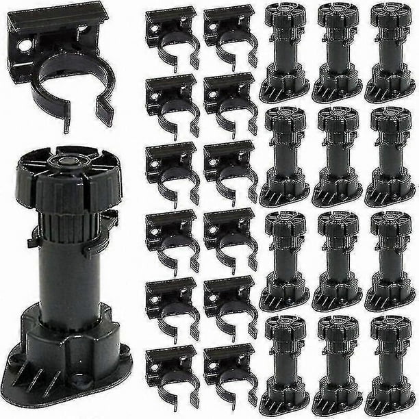 Adjustable Furniture Legs Set of 12 for Cabinets with Base Clip ...