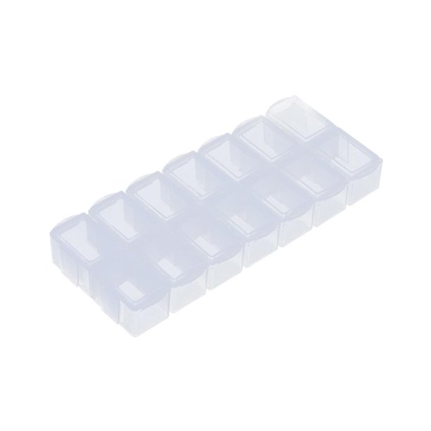 rudenlos 14 Slots Adjustable Plastic Jewelry Storage Box Earring Case ...